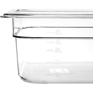 Bekith 2 Pack Clear Polycarbonate Food Pans with Lids, Half Size 4 Inch Deep, Stackable Plastic Food Pans for Commercial Kitchen Restaurant Food Prep, Freezer-Safe