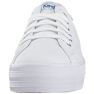 Keds Women's Triple Kick Leather Fashion Sneaker,White,7 M US
