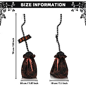 Rvikurc Movable Witch Broom with Music & Lights Halloween Decoration,Musical Witch Broom,Witch's Broom with Spooky Laughing Spells,Witch Broomstick Prop for Halloween Haunted House Party Decor (Black)