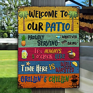 Wander Prints Welcome patio Sign - Birthday Gift for men, women, Christmas Gifts For new home Friends, Neighbor - Classic Metal Signs