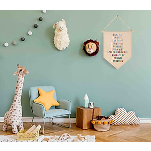 I Am Kind I Am Brave I Am Smart- Kid Affirmation Gift- Canvas Hanging Pennant Flag Banner Wall Sign Decor Gift for Nursery Baby Kids Girl Boy Teen Bedroom Playroom Front Door- Birthday Christmas Gift