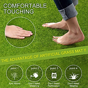Estink Artificial Turf, Outdoor Carpet Synthetic Miniature Garden Ornament DIY Craft Rug Landscaping Artificial Lawn for DIY Micro Landscaping and Mini Gardening Props, 6 x 6inch