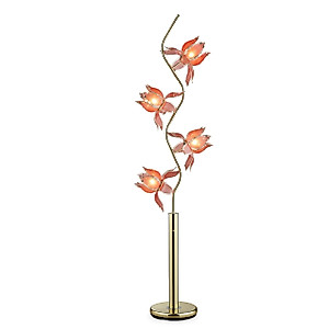 Ore International K9334G 73-Inch Flower Floor Lamp, Brass
