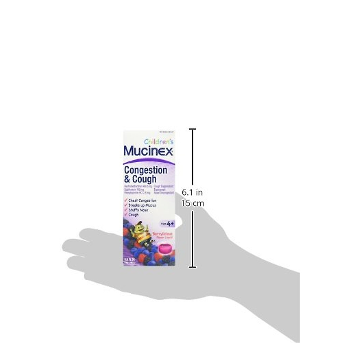 Mucinex Children's Congestion & Cough Liquid, Berrylicious, 6.8oz (Packaging May Vary)