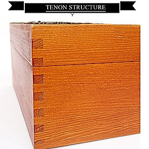 WINGOFFLY® Medium Wooden Treasure Box Trunk Box Stash Boxes for Jewelry Storage Cards Collection Gifts and Home Decoration, Blank