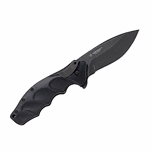 CRKT Foresight EDC Assisted Folding Pocket Knife: Urban Everyday Carry, Black Blade, IKBS Ball Bearing Pivot, Liner Lock, Grooved Glass Reinforced Nylon Handle, Deep Carry Pocket Clip K221KKP