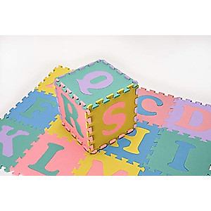 Norsk Multi-Color 12 in. x 12 in. x 0.43 in. ABC Mats (26-Pack)