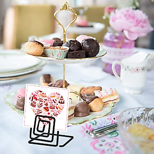 Urban Deco 26pcs Square Place Card Holder Stand - Metallic Table Number Holders, Mini Table Card Holder Table Picture Stands for Menu Memo Clip, Wedding, Party, Birthday (Black)