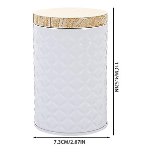 Cabilock 2pcs Tea Tin Canisters Metal Jar Airtight Candy Box Cookie Tins Empty Candle Tin Tea Bag Organizer Box Round Jewelry Boxes Kitchen Storage Containers for Sugar Tea