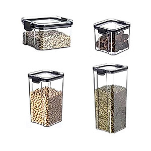 XBWEI 4pcs Kitchen Containers Seasoning Box Organizer Storage Jars for Cereals Jar for Bulk Jars with Lid