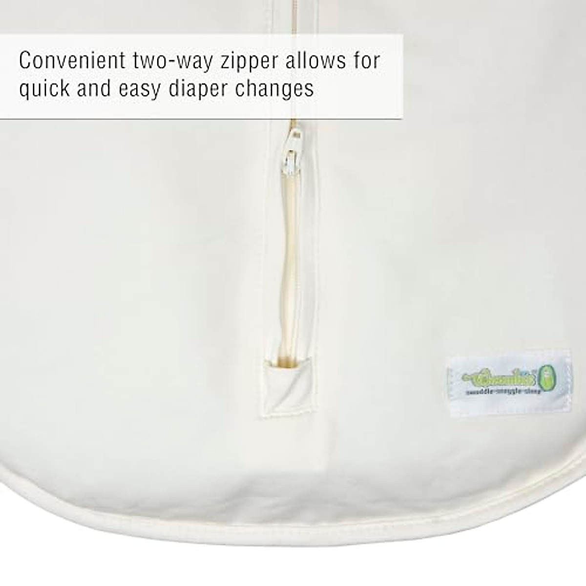 Woombie Original Baby Swaddling Blanket - Soothing, Cotton Baby Swaddle - Wearable Baby Blanket, Vanilla Cream, 14-19 lbs