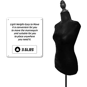 Female Dress Form Mannequin Body Display Adjustable Mannequin Stand Realistic Mannequin Torso with Tripod Base Stand for Clothing Dress