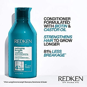 Redken Extreme Length Conditioner | For Hair Growth | Fortifies, Strengthens & Conditions Hair | Infused With Biotin | 10.1 Fl Oz (Pack of 1)
