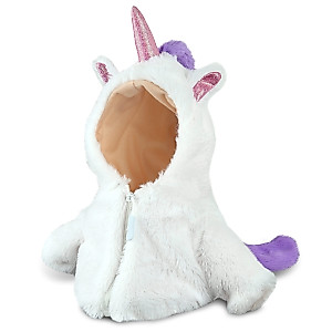 DolliBu Unicorn Dress Up Set for Teddy Bear Plush Toy – White Unicorn Plush Costume for Stuffed Animals, Cute Stuffed Plush Unicorn Jacket Teddy Bear Costume, Stuffed Animal Clothes – Small