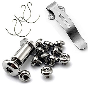 13PCS Custom Titanium Alloy Torx Screws And Pivot Set + 1PC Pocket Clip + 2 Pairs Omega Springs for Benchmade 535 BUGOUT