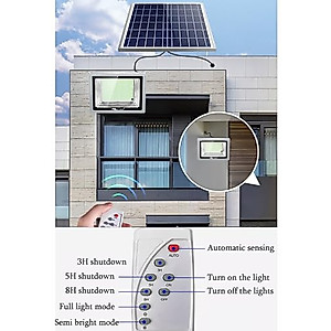 ZXXHNNAIH Solar Street Light Aluminum IP67 Waterproof Solar Street Lights Outdoor,with Remote Control 30ft Cable for Camping Basketball Court