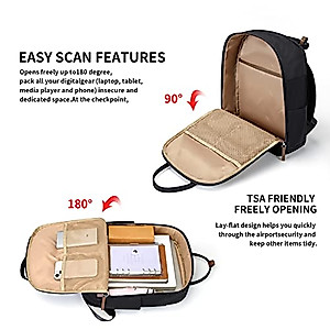 GOLF SUPAGS Travel Laptop Backpack for Women, Durable Fashion College Backpack Purse, Gift for Women Fits 14 Inch Notebook (Black, 14 Inch)