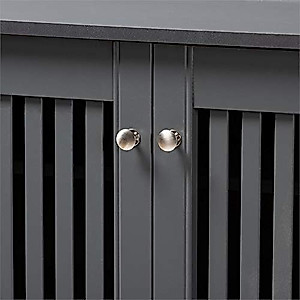 Baxton Studio Fernanda Modern and Contemporary Dark Gray 4-Door Wooden Entryway Shoe Storage Cabinet