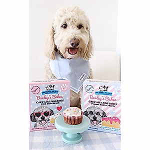 The Bear and The Rat Dog Cake | Cupcake Mix for Dogs, Bone Broth Flavor, 9 Ounce, Peanut Butter Frosting, Wheat Free, Gluten Free, Real Food Ingredients, Made in the USA, Birthday Dog
