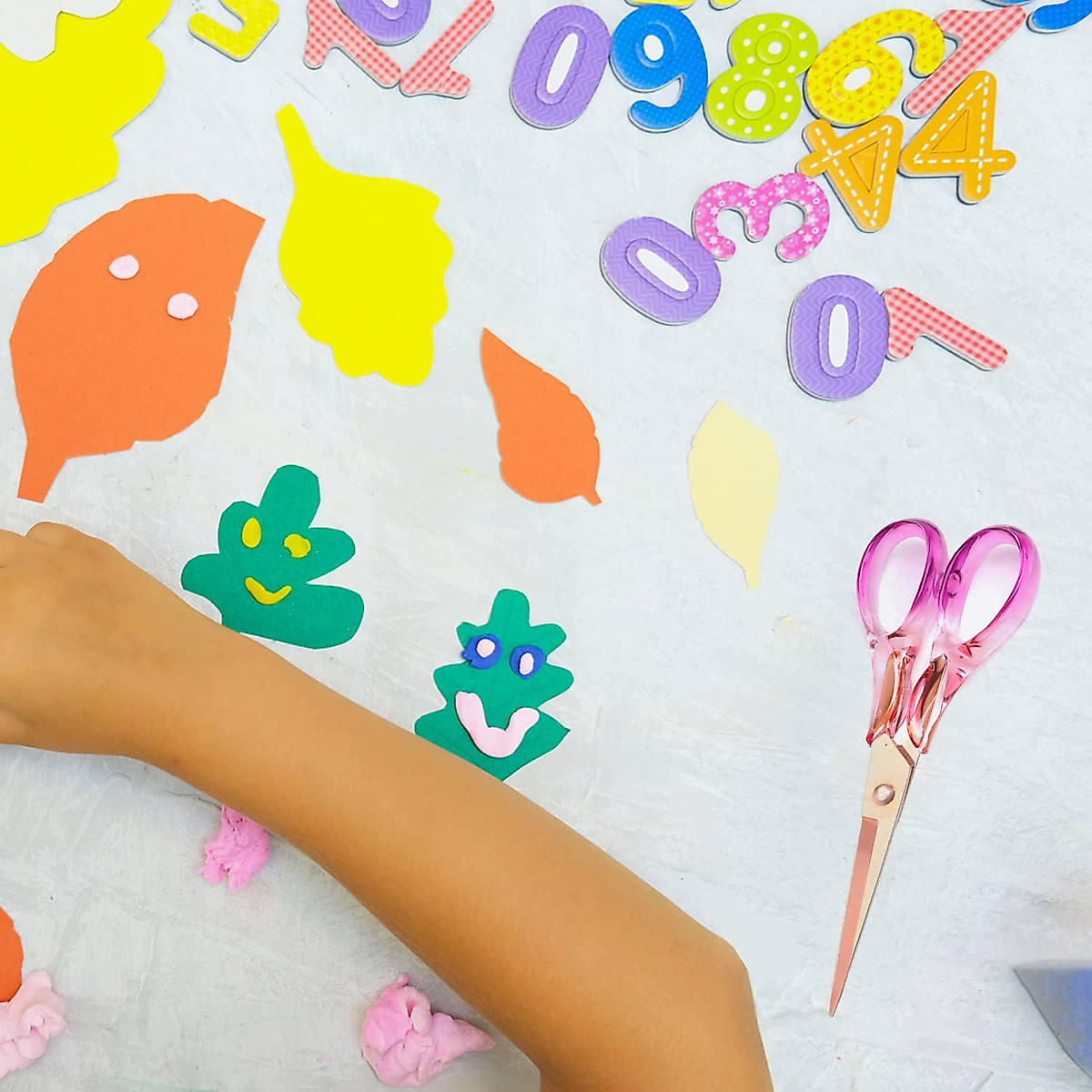 Creechwa Scissors Purple, Stainless Steel Blade with Acrylic Handle, All Purpose Scissor for Office, School, Home, Fabric Shears, Tijeras