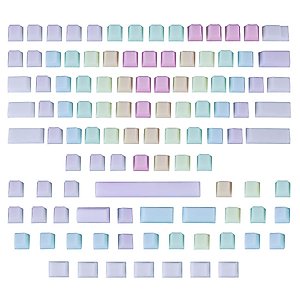 HMANE 109 Keys POM Jelly Keycaps Set, Rainbow Blank Doubleshot Translucent OEM Profile Mechanical Gaming Keyboard Keycaps for 60ï¼…/87 TKL/104/108 Cherry MX Switches