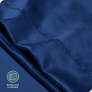 Bare Home 100% Mulberry Silk Pillowcase for Hair and Skin - Ultra Premium 6A Grade 19 Momme Silk Pillow Case - Envelope Enclosure - Breathable Cooling Pillow Cover (Standard, Dark Blue)