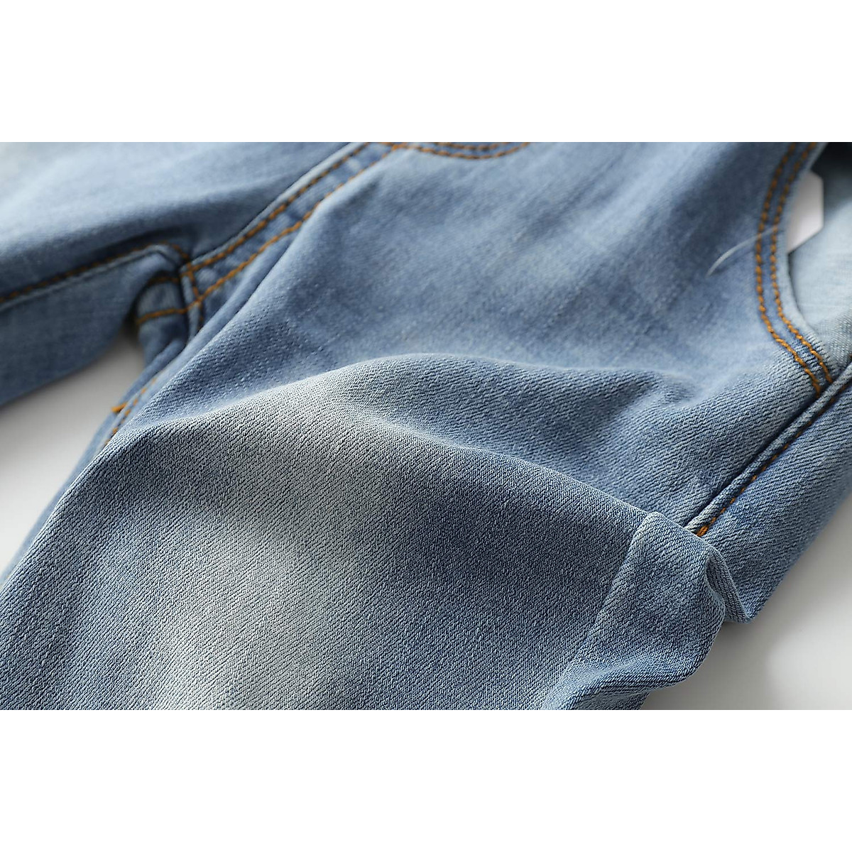 KIDSCOOL SPACE Baby & Toddler Adjustable Light Blue Washed Slim Jeans Overalls,Blue,2-3 Years