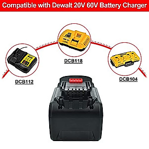 Rocivic Replace for Dewalt 20V/60V Battery 9.0Ah, Compatible with Dewalt DCB609 DCB606 DCB612 Lithium-Ion Battery and Chargers, Fit with Dewalt 20V/60V Cordless Power Tools