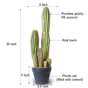 AntHousePlant Artificial Cactus Fake Big Cactus 24 Inch Faux Cacti Plants for Home Garden Office Store Decoration