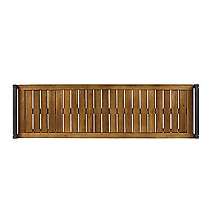 Christopher Knight Home Noel Outdoor Industrial Acacia Wood and Iron Bench, Teak Finish/Black Metal