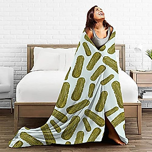 Pickle Cucumbers Throw Blanket Soft Bed Blankets Lightweight Cozy Plush Flannel Fleece Blanket for Sofa Couch Bedroom 50"X40"