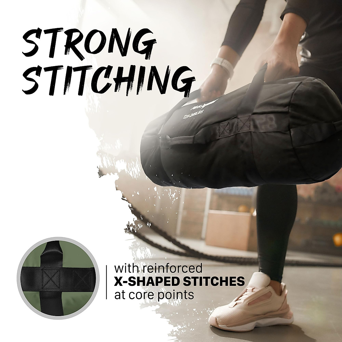 Yes4All Workout Sandbags, Heavy Duty Sandbags - Army Green - M