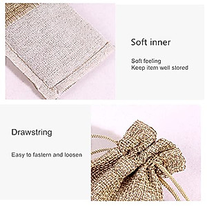 50PCS Burlap Bags with Drawstring Natural Linen Bag Gift Bag Small Jute Bag for Festivals, Gift Bags Candy bags, DIY Craft, Present, Art, Party Favors, Snacks, Jewelry and Anniversaries (50Pcs) (4*6 inch, Brown)