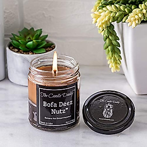 Bofa Deez Nutz- Funny- Banana Nut Bread n Hazelnut Vanilla- Scented Candle- Double Pour- 6 Ounce- 40 Hour Burn Time