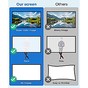 MOOKA Projector Screen with Stand-120 inch, Portable Indoor Outdoor Projector Screen Fordable, 16:9 4K HD Wrinkle-Free Outdoor Movie Screen with Carry Bag, Front Rear Video Projection Screen for Movie