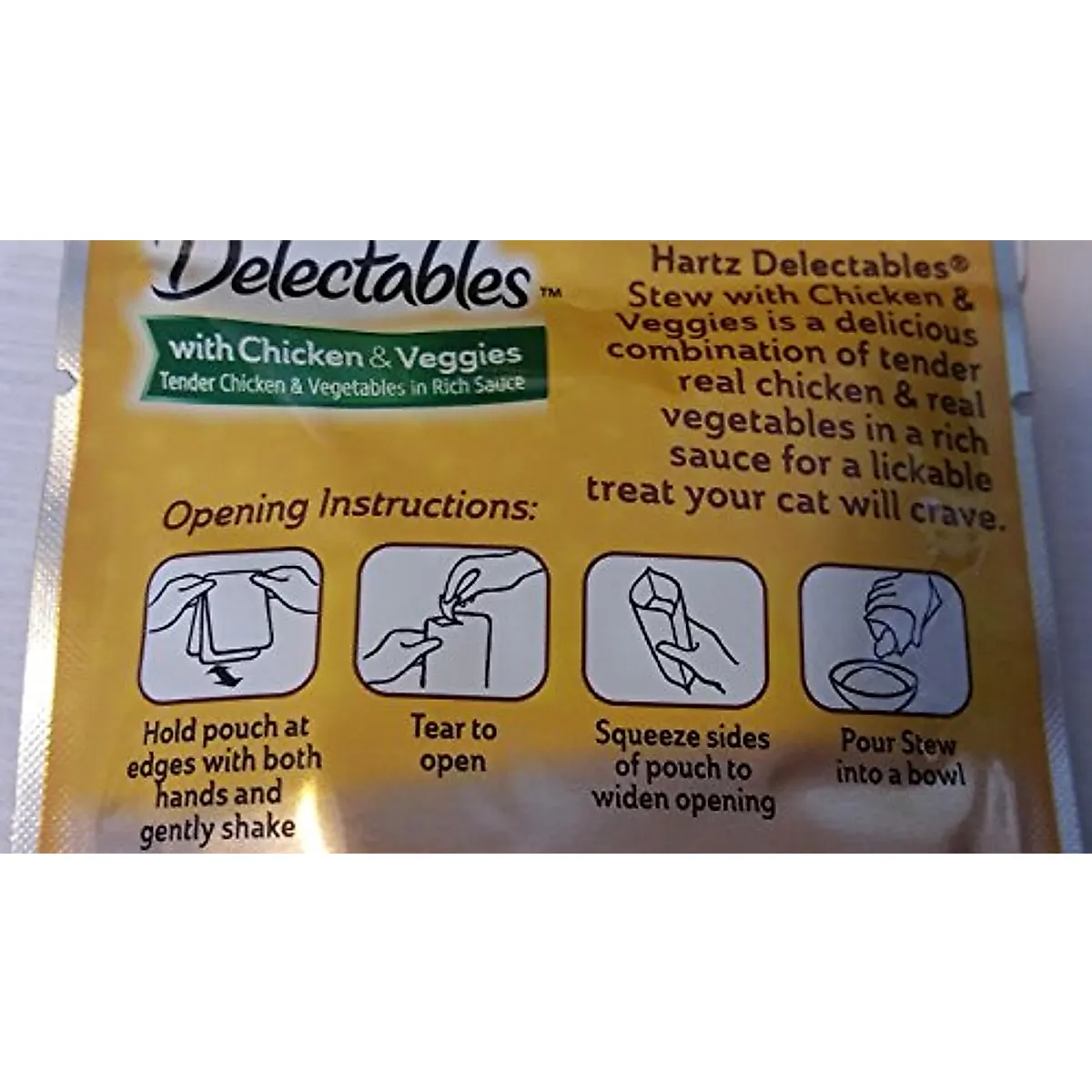 Delectables Stew Lickable Treat With Chicken & Veggies in Rich Sauce (4-POUCHES) (NET WT 1.4 OZ EACH)