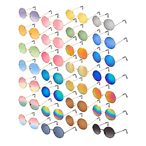 28 Pairs Round Hippie Sunglasses Colored Disco Glasses 70s Outfits Groovy Party Decorations Sunglasses for Women Men