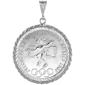 Sterling Silver Dollar Rope Bezel 38 mm Coins Prong Back Diamond Cut for All Silver Dollar Coins Coin NOT Included