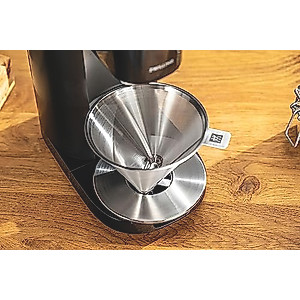 ZWILLING Pour Over Coffee Maker, 16 oz, 1-4 cups, 18/10 Stainless Steel Sustainable and Reusable Filter, Easy-To-Grip Handle with Anti-Slip Bottom Plate, Dishwasher safe