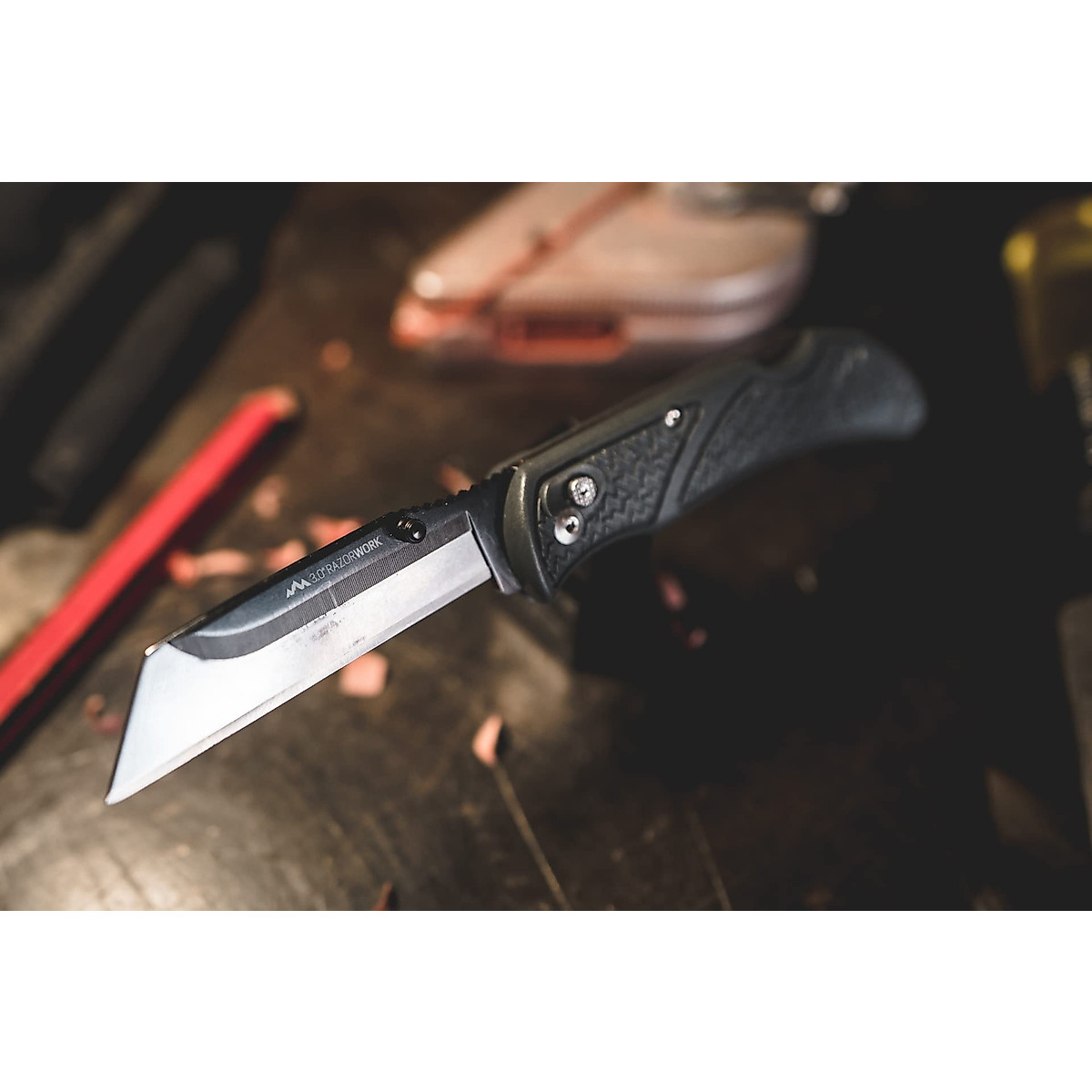 Outdoor Edge 3.0" RAZOR-WORK - RazorSafe Replaceable Blade Folding Utility Knife with Pocket Clip, 3X Cutting Edge, Shaving Sharp (Gray, 3 Blades)