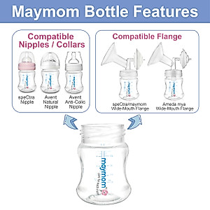 Maymom Pump Parts Compatible with Spectra S2 Accessories Spectra S1, Two-Piece Flange 28mm(Separable Shield and Connector) Not Original Spectra Pump Parts Spectra Flange Spectra Bottle Spectra Valve