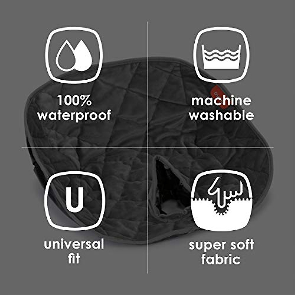 Diono Ultra Dry Seat, Child Car Seat Pad With Waterproof Liner - Potty Training Seat Pads for Infants Baby and Toddlers, Multi-Use for High Chair, Car Seats and Strollers, Machine Washable, Gray