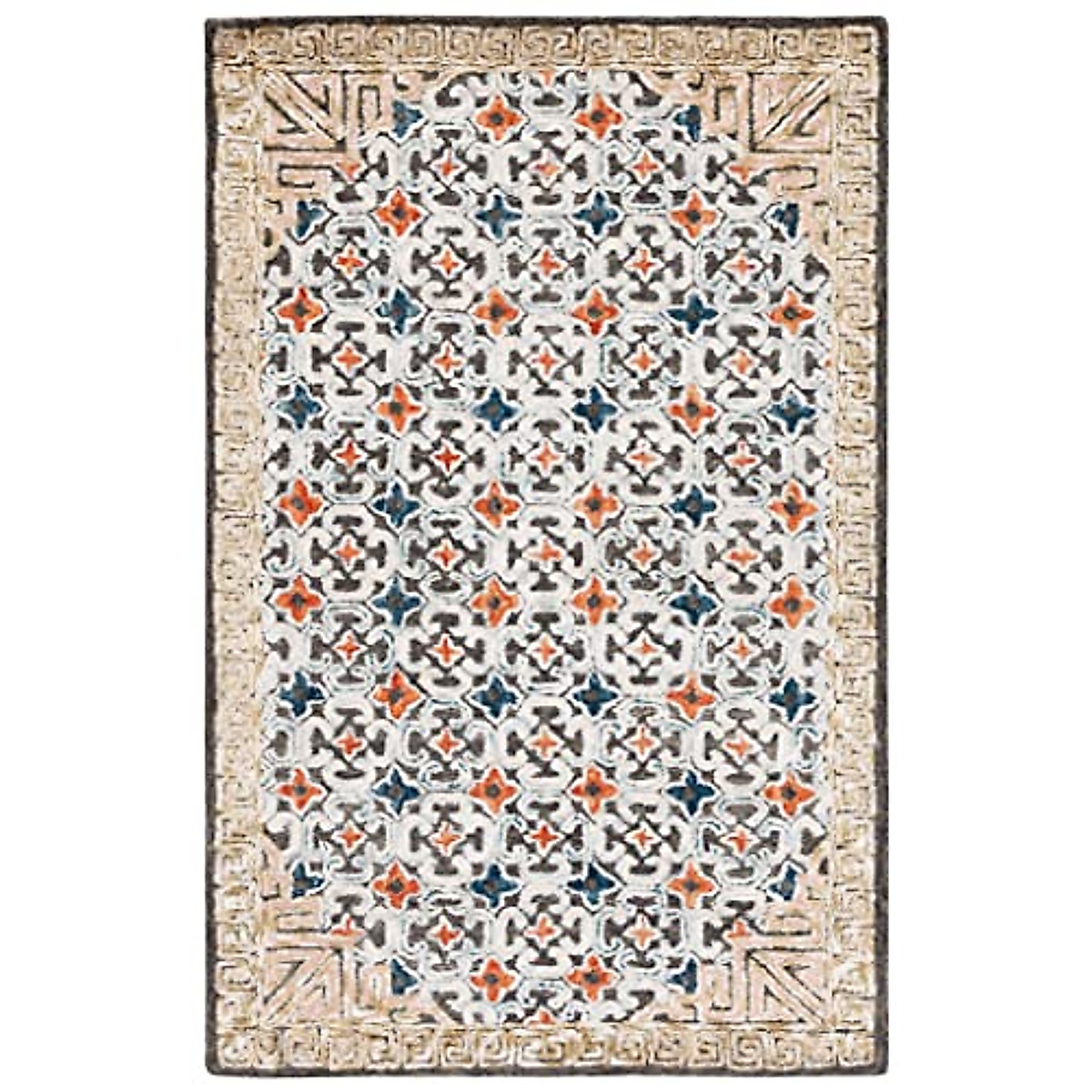 Safavieh Aspen Collection 9' x 12' Blue/Taupe APN294M Handmade Boho Wool & Viscose Area Rug