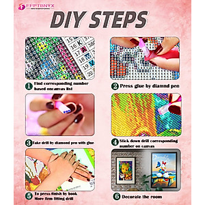 FFPTBNYX 6 Pack Full Drill Diamond Painting Kits for Adults&Beginners 5D DIY 6PCS Diamond Art Kits Paint with Round Diamonds and Gems for Home Wall Decor Gifts(11.8''x15.7'')