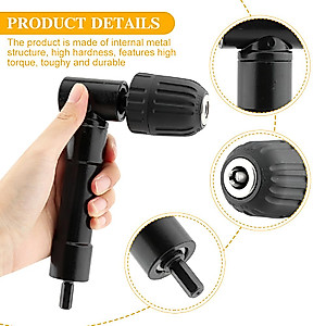 Right Angle Drill Attachment With 4 Bits, 0.8-10mm Right Angle Bend Extension Keyless Drill Chuck Converter Adapter for Tight Corner Workspace