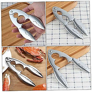 Housoutil 1pc Crab Claws Nut Funnel Crab Leg Crackers Walnut Sheller Zinc Alloy Crab Tool Crab Plier Tool Practical Crab Grip Silver Seafood Pistachio Zinc Alloy Seafood Forks Kit