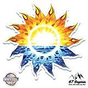 Colorful Sun Beautiful Sunrise - 3" Vinyl Sticker - for Car Laptop I-Pad Phone Helmet Hard Hat - Waterproof Decal