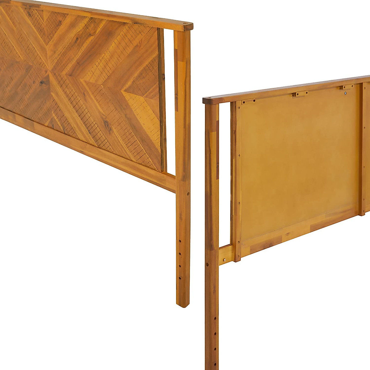 Bme Vivian Headboard ONLY, Rustic & Scandinavian Style with Solid Acacia Wood, Easy Assembly, Queen, Rustic Golden Brown