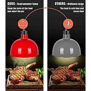 FXJ Food Heat Lamp Food Warmer, Food Heat Lamp Buffet Retractable Heat Lamp for Restaurant Hanging Heating Lamp for Food Warming Restaurant Warmer Food Service (Silver)