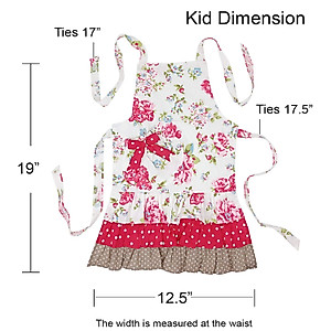 Wrapables Mother and Daughter Ruffles and Roses Apron for Baking, Cooking & Crafts, Mommy & Me Set